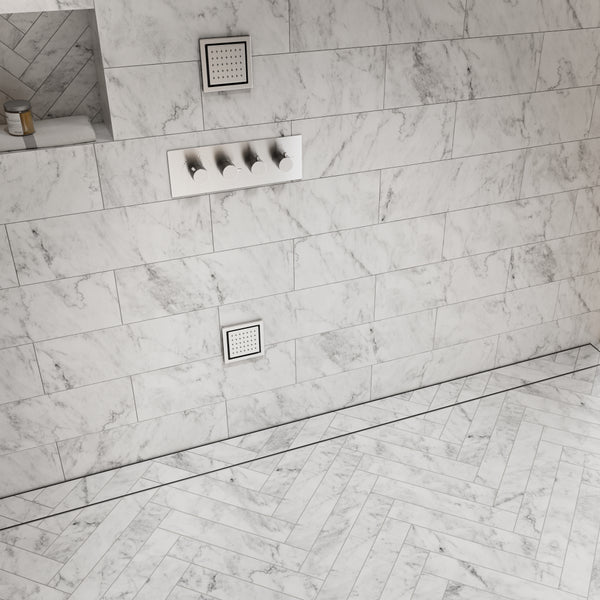 Mist Adjustable Tile-In Linear Drain: Simple Installation - Bronze / 36 ...